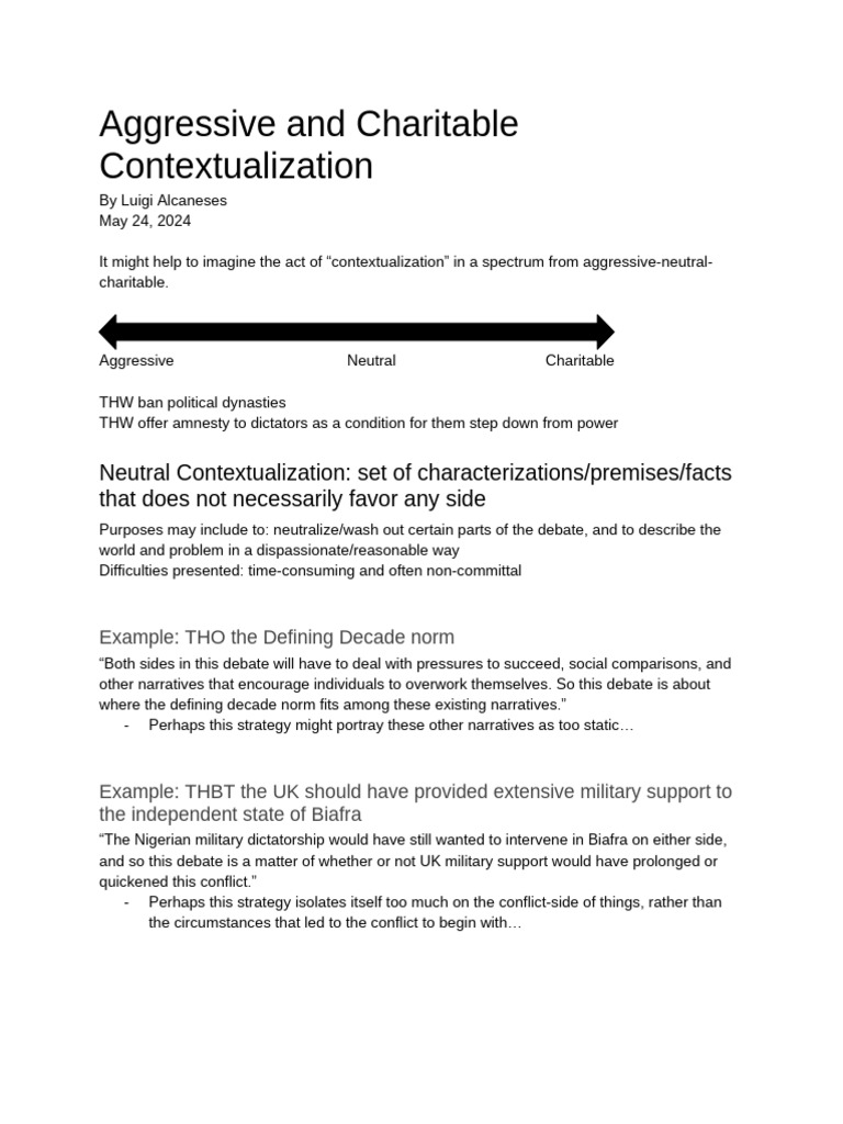 Aggressive and Charitable Contextualization | PDF | Nuclear Proliferation | Nuclear Weapons
