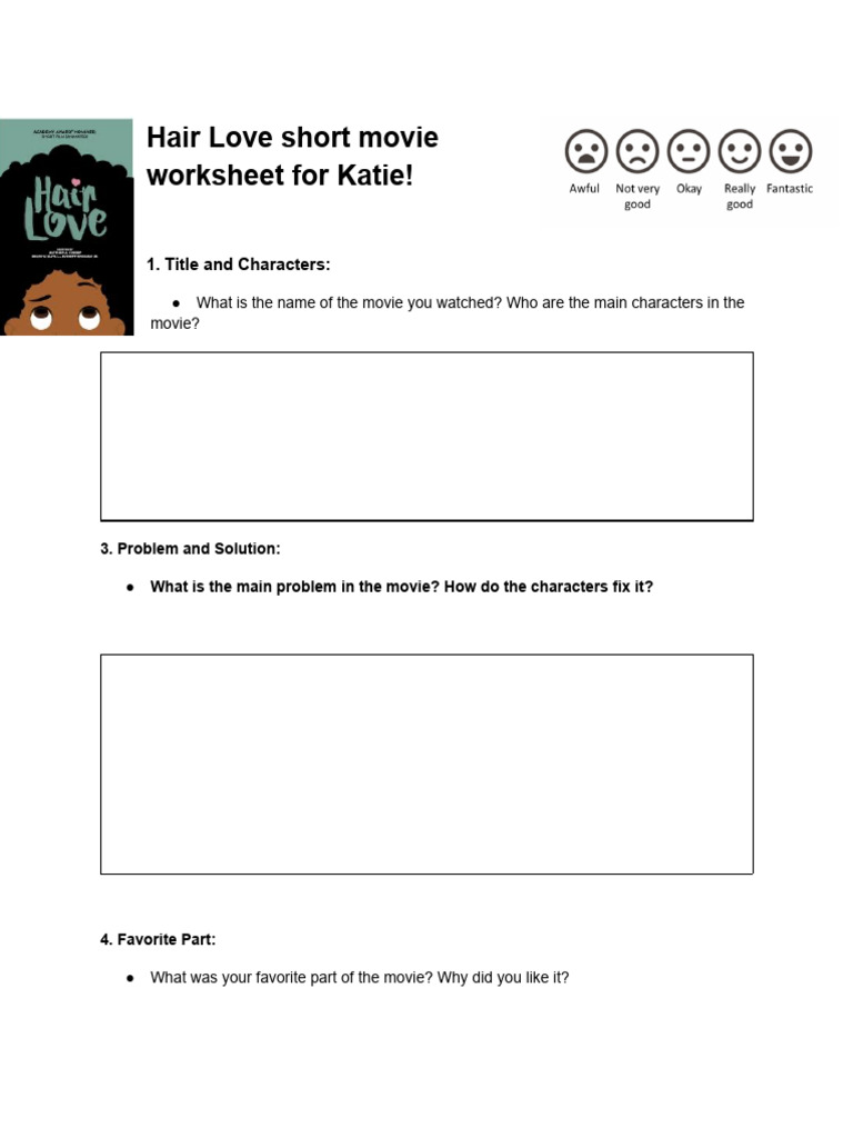 Hair Love Movie Worksheet | PDF | Language Arts & Discipline