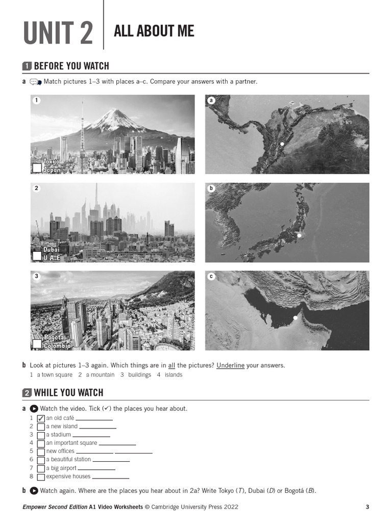 Empower Starter Video Activity Sheet Unit 02 | PDF