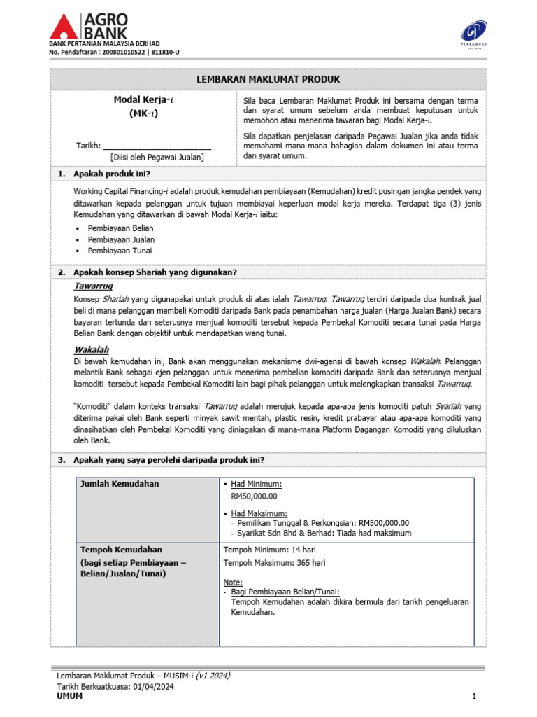 Agro Bank Modal Kerja | PDF