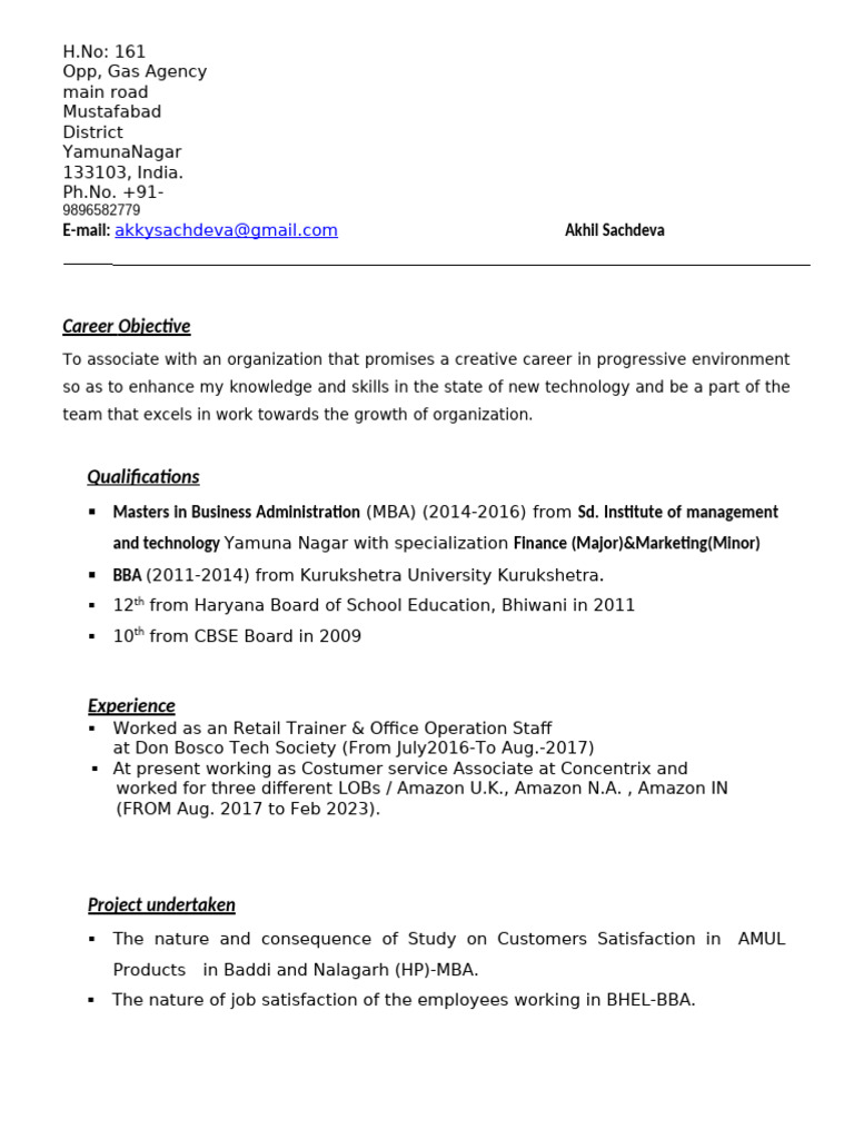 Akhil Sachdeva's CV 2 | PDF