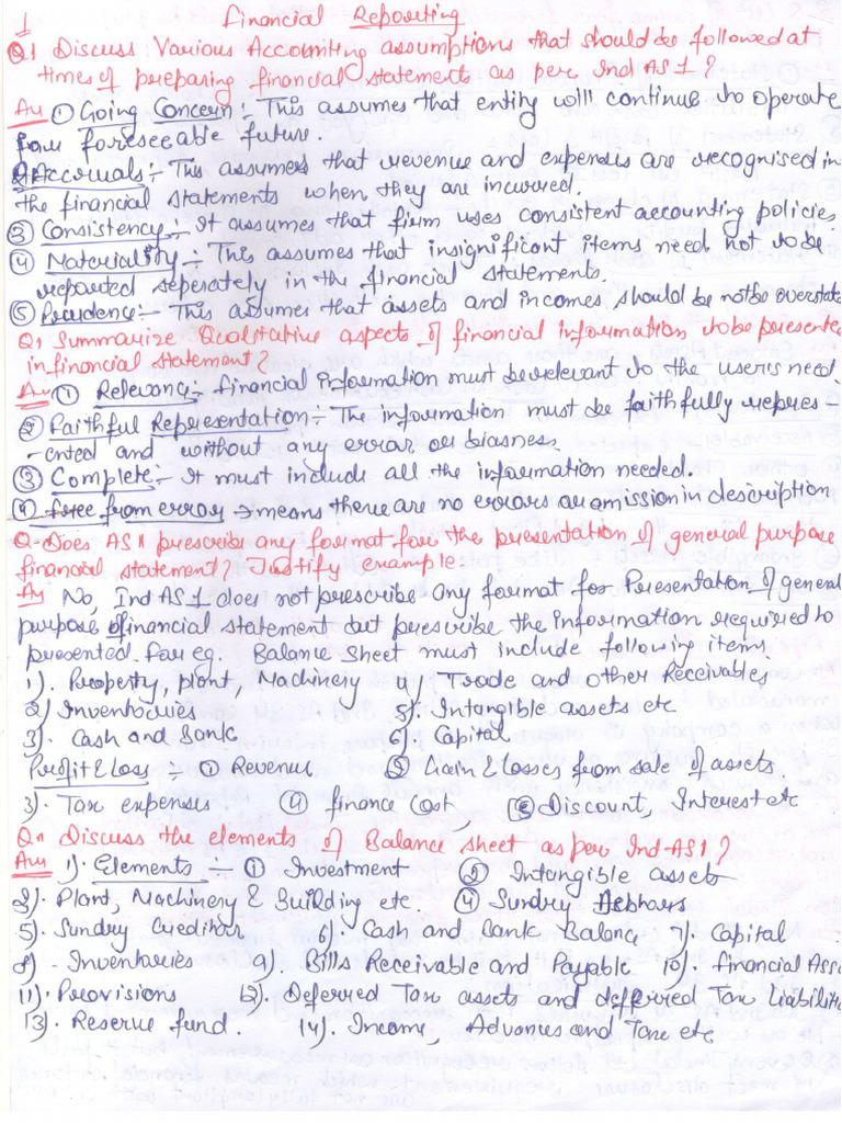 Financial Reporting Notes | PDF