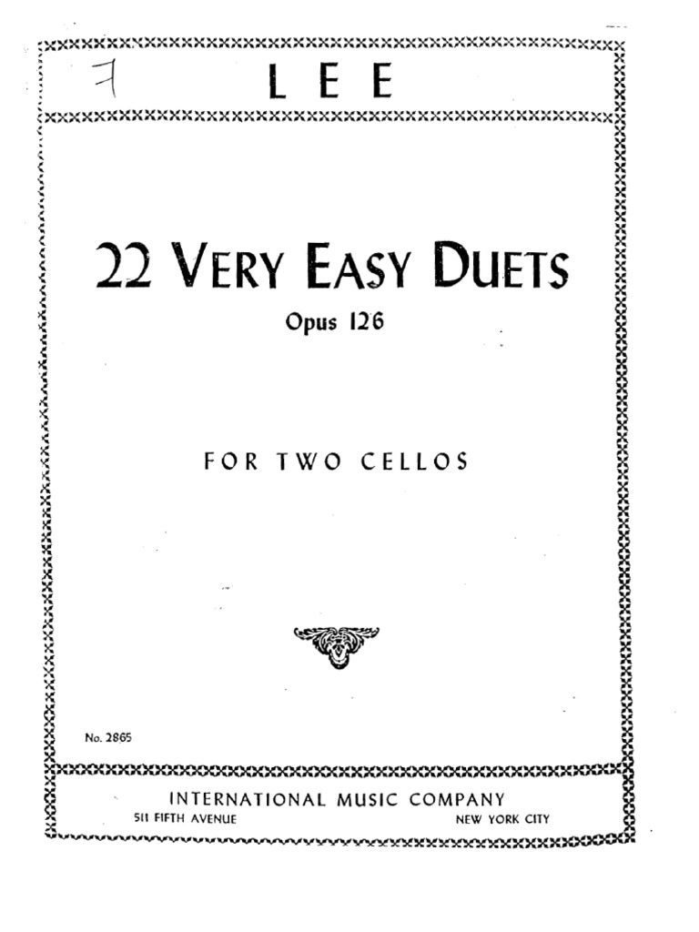 22 Very Easy Duets Op 126 For Two Cellos | PDF