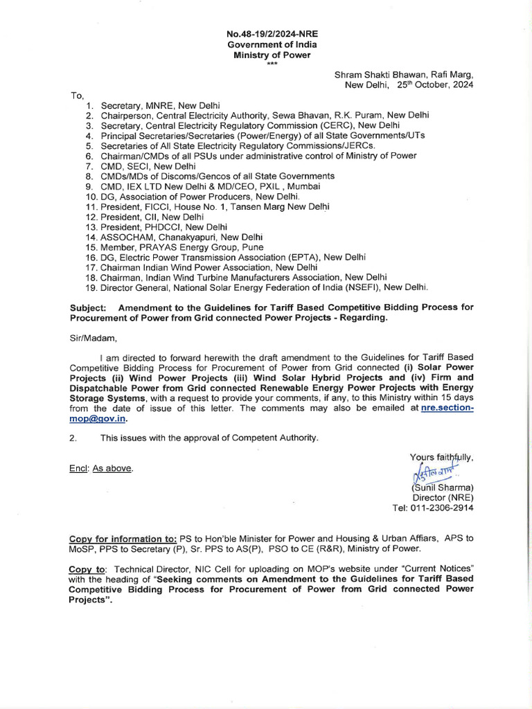 Amendments to Renewable Energy Bidding Guidelines | PDF | Banks | Damages