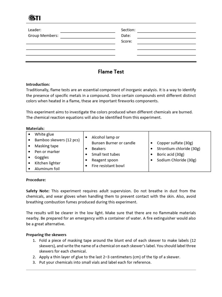03 Laboratory Experiment 1 | PDF | Fires | Physical Sciences