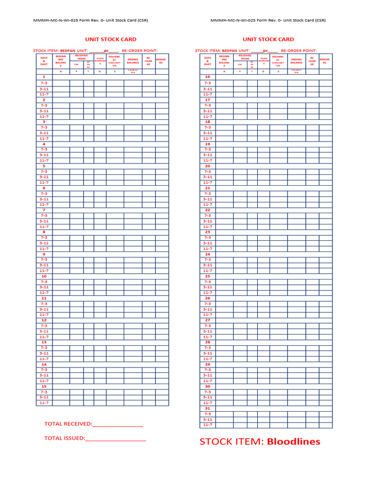 Mini Stock Card 2024 | PDF