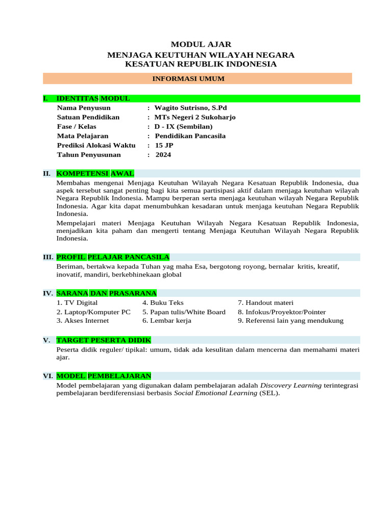 Modul Ajar Kumer Kelas IX BAB 5 | PDF | Seni & Disiplin Bahasa