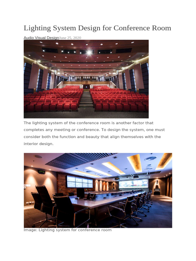 Lighting System Design For Conference Room | PDF | Lighting ...