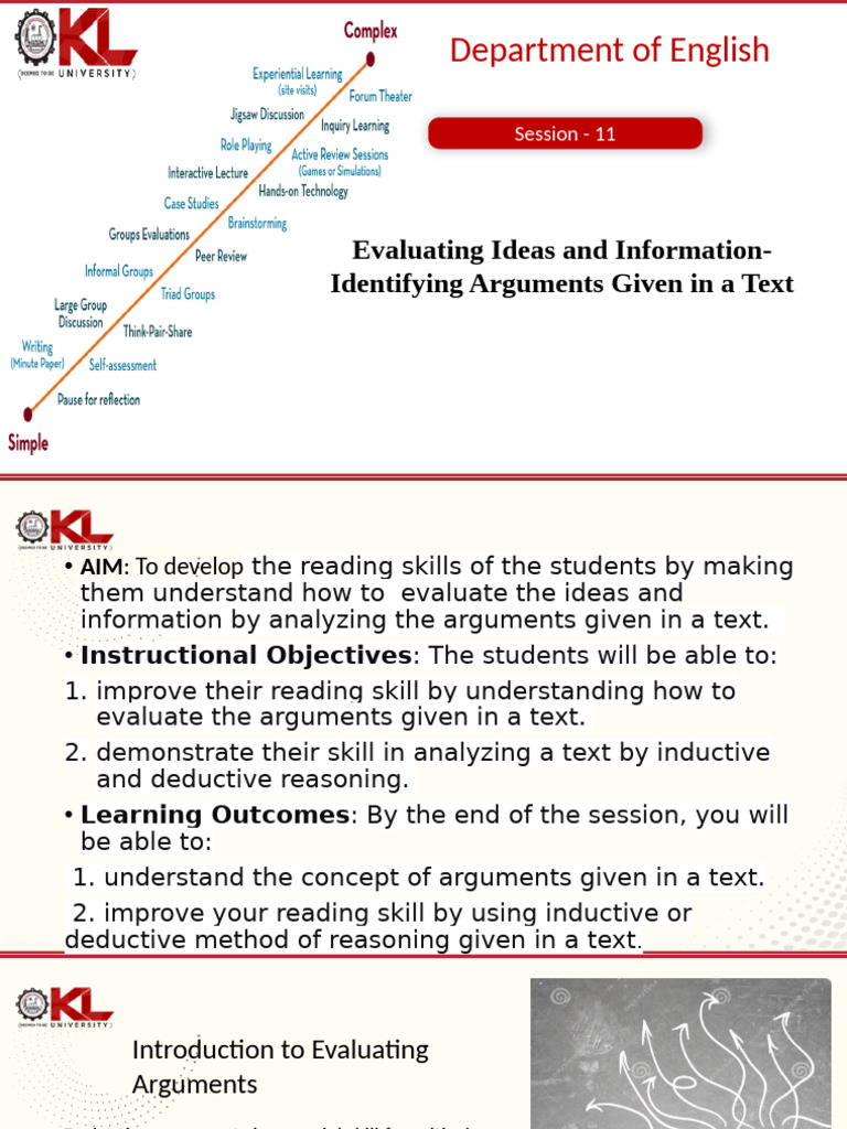 24- 25 LSE- PPT- Session 11-Arguments | PDF | Argument | Deductive Reasoning