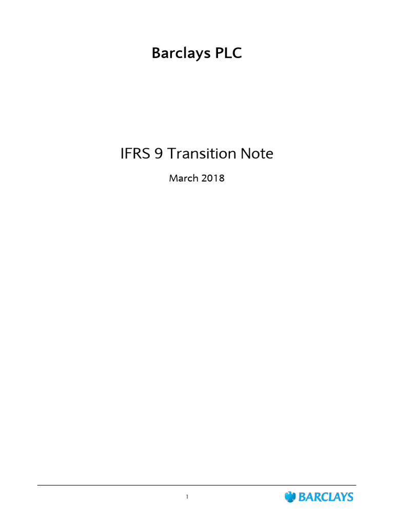IFRS9 Transition Note | PDF | Fair Value | Financial Services