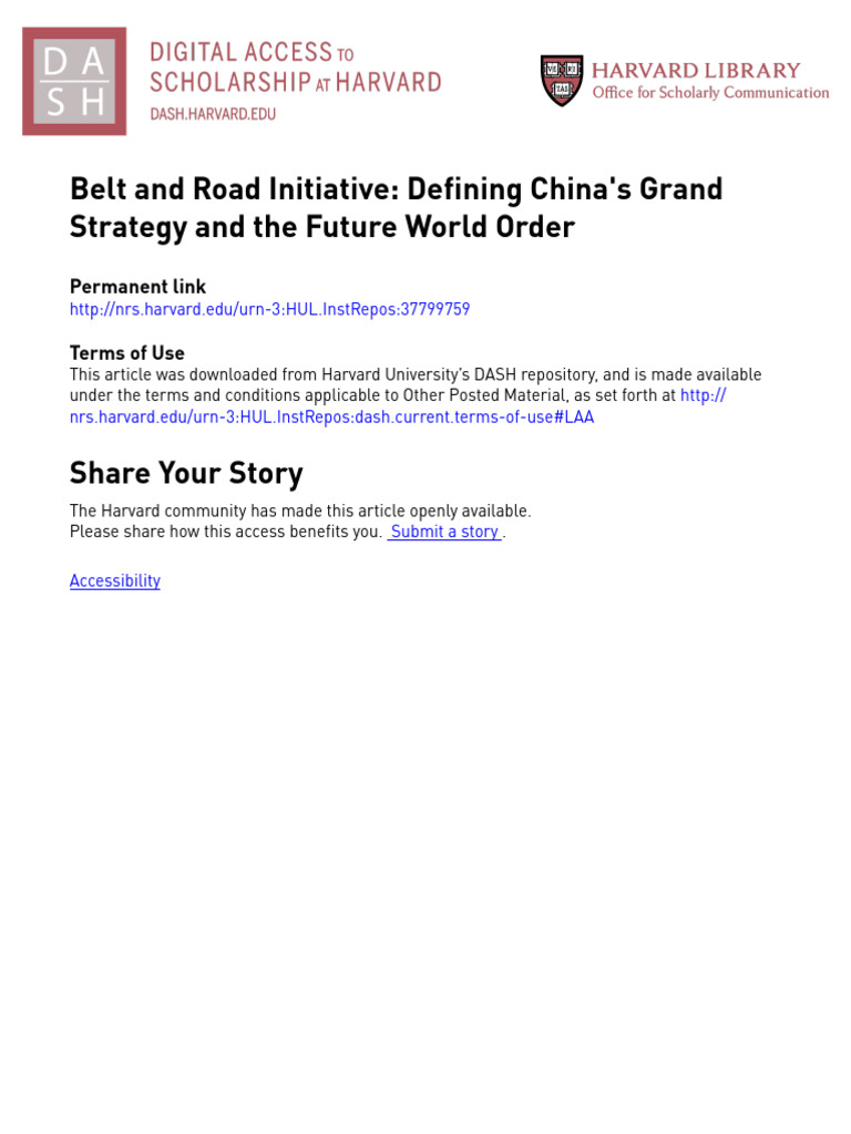 Belt and Road Initiative: Defining China's Grand Strategy and The ...
