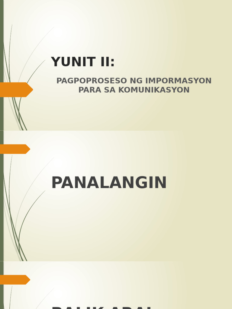 Yunit Ii Fili 101 | PDF