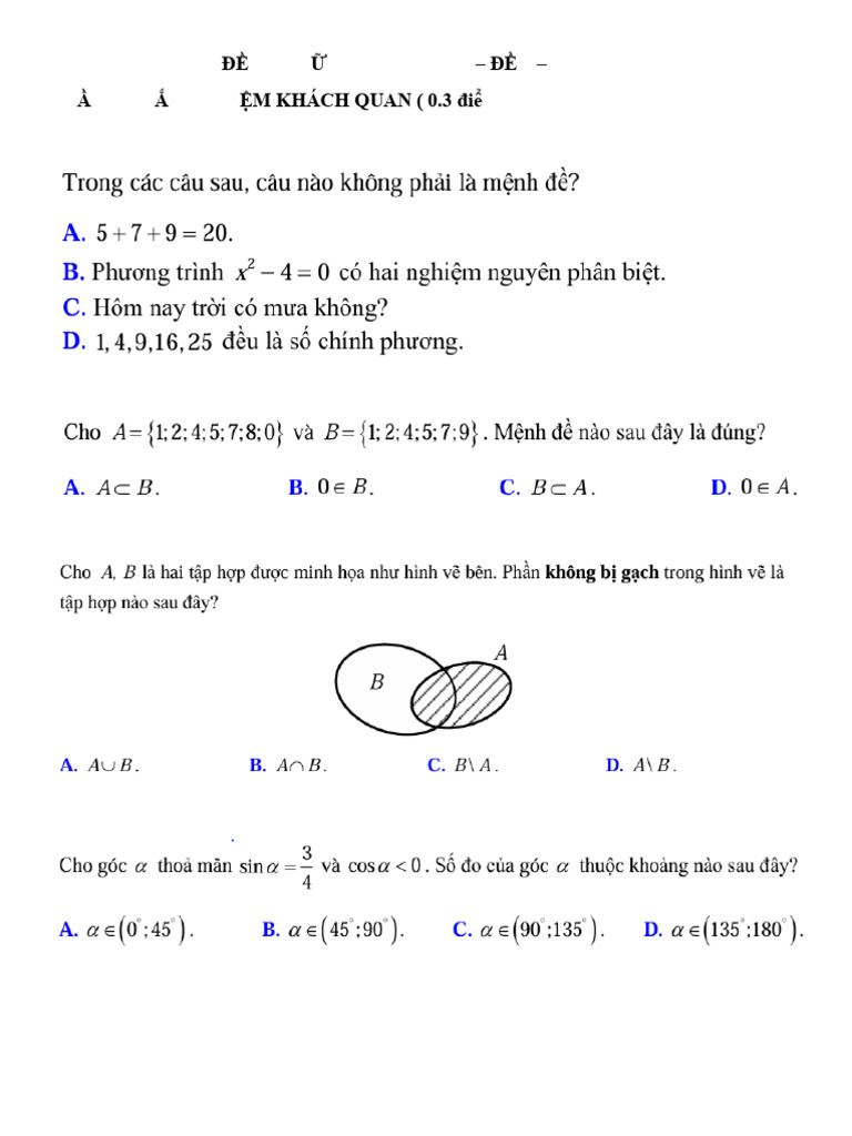ĐỀ ÔN GIỮA HK1 TOÁN 10 - 4 | PDF