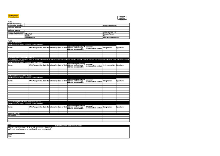 Corporate Client Information Update Form | PDF | Identity Document