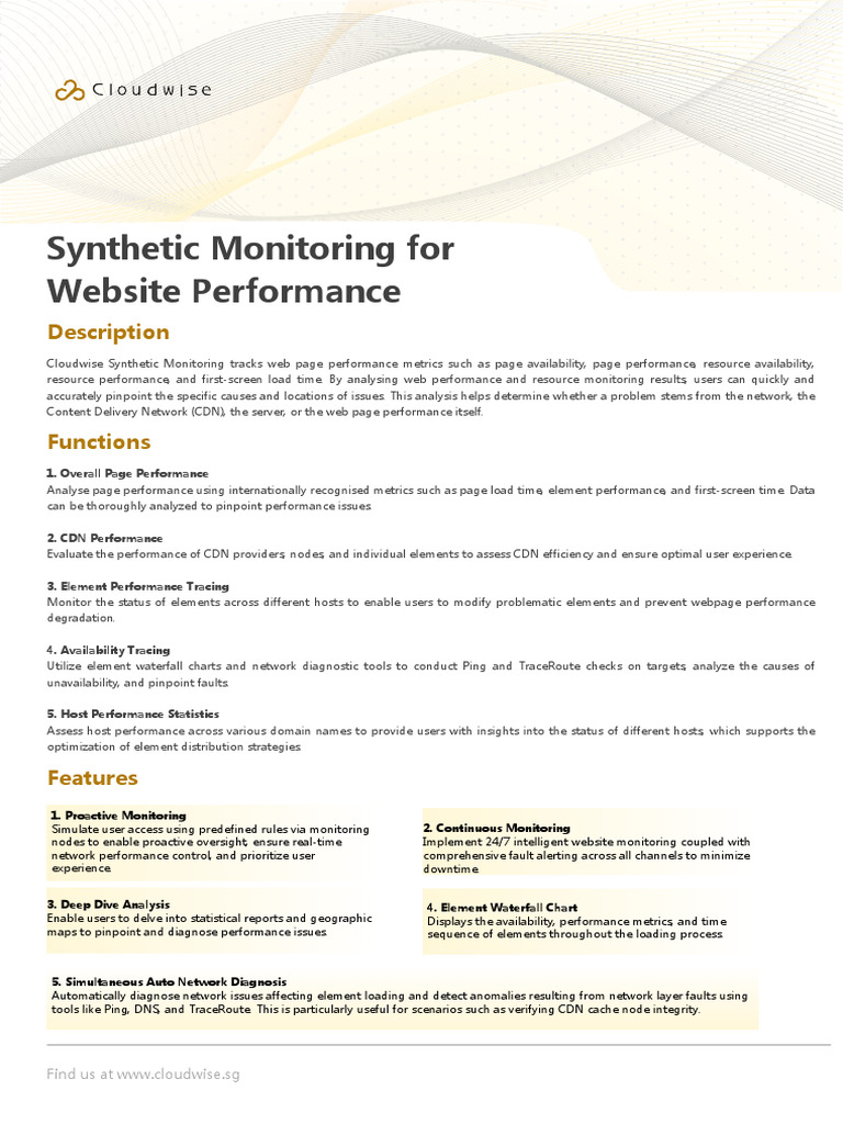 Cloudwise Synthetic Monitoring - Complete Data Sheet - 2024 | PDF | Computer Network | Domain ...