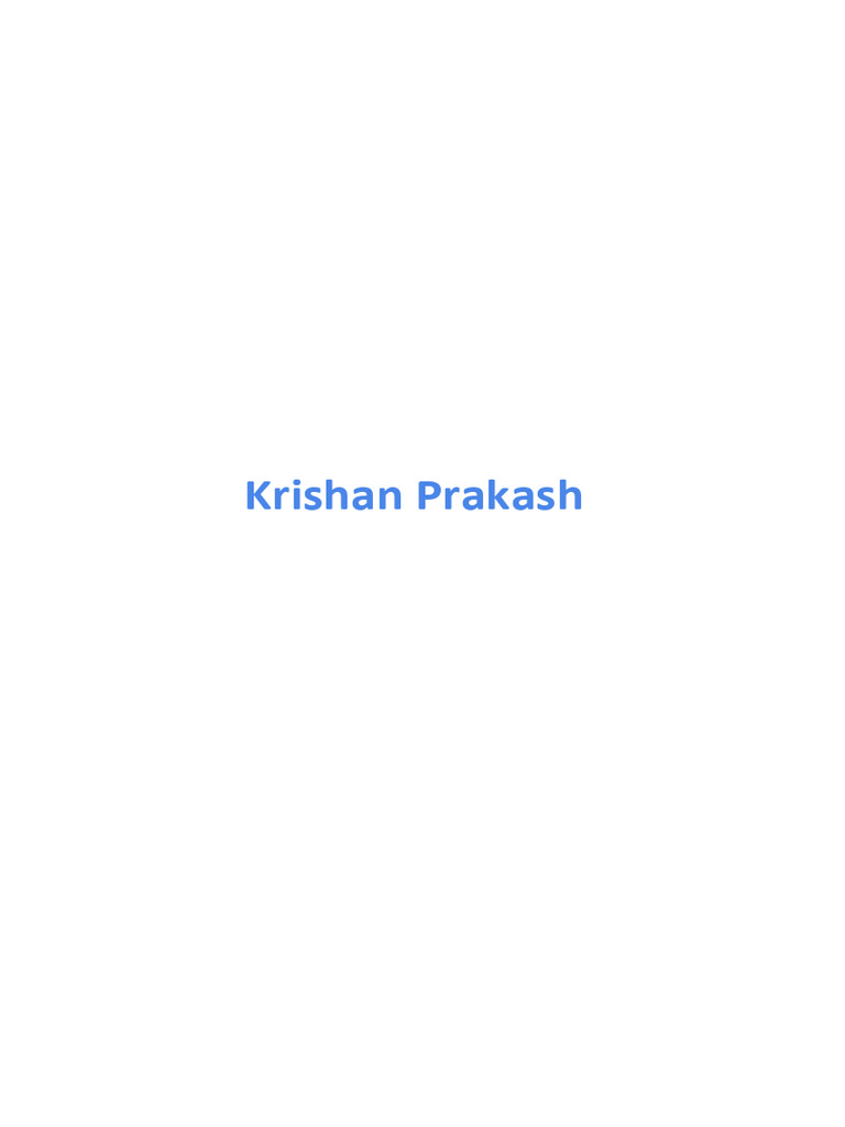 Krishan Prakash Resume | PDF | Business