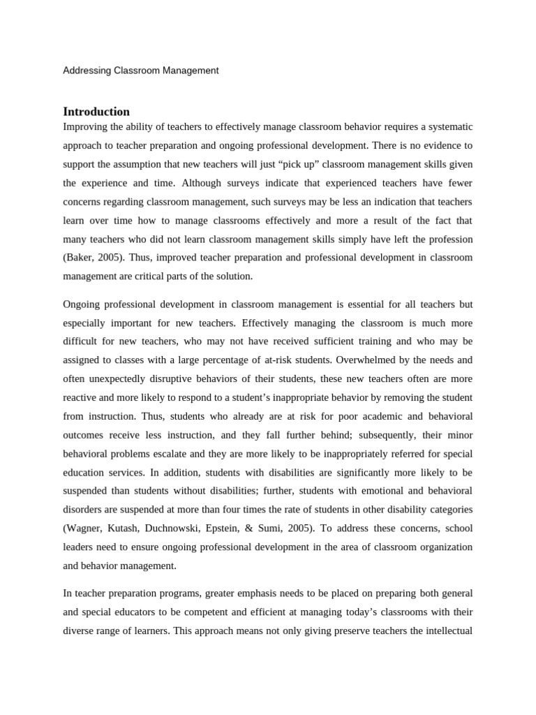 Addressing Classroom Management by | PDF | Classroom Management | Teachers
