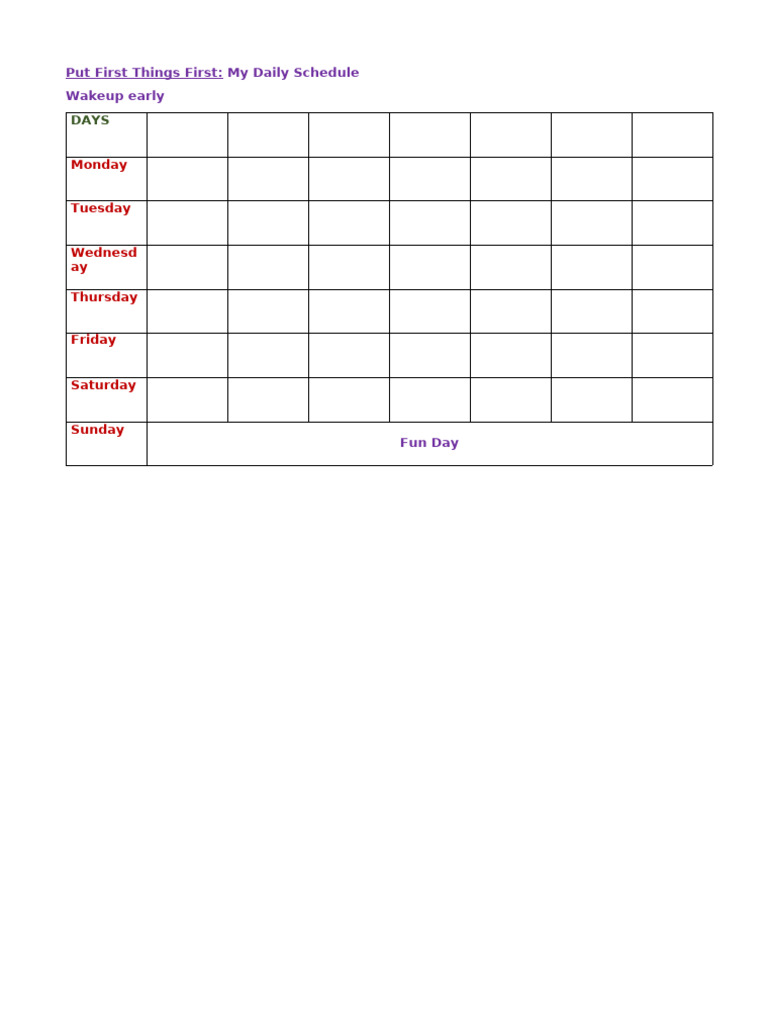 Put First Things First | PDF