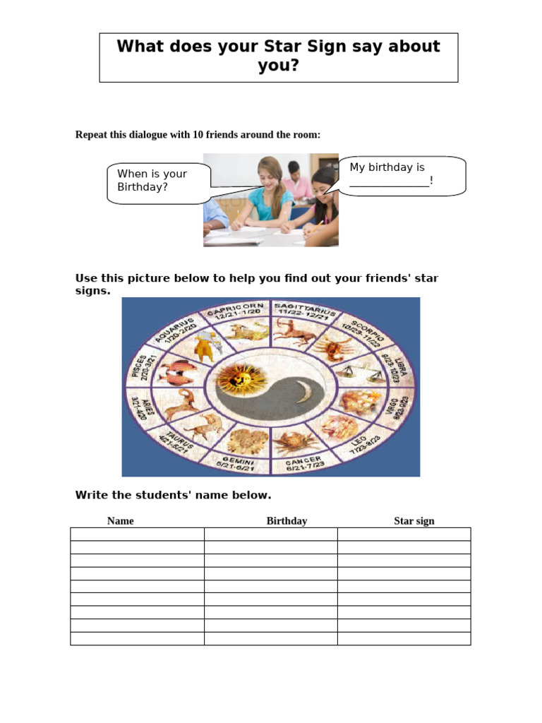 Zodiac Signs and Describing People - 12506 | PDF | Self-Improvement