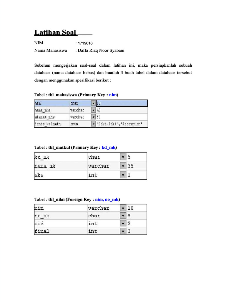 PDF Latihan Soal Database Join - Compress | PDF
