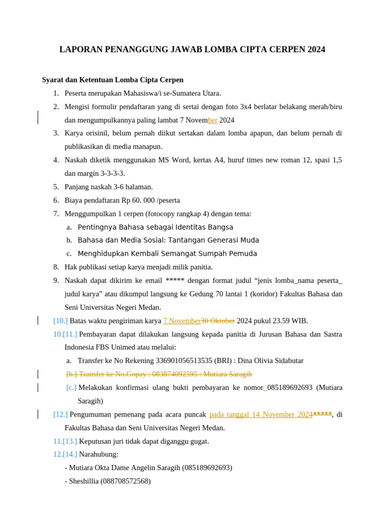 SK Lomba Cipta Cerpen Revisi 2024 | PDF