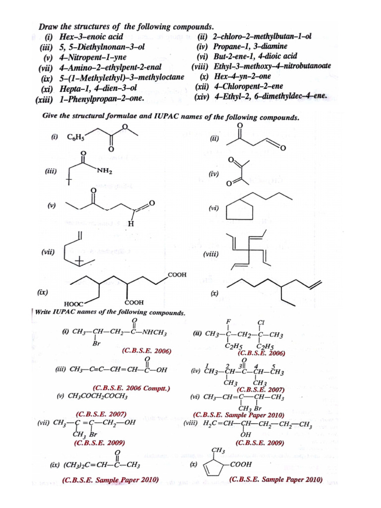 IUPAC Nomenclature Assignment | PDF