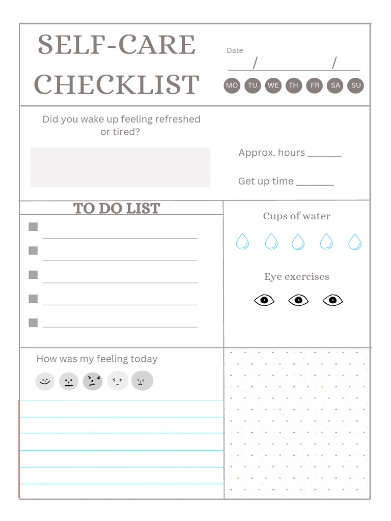 Self-Care Checklist - 20241005 - 171945 - 0000 | PDF