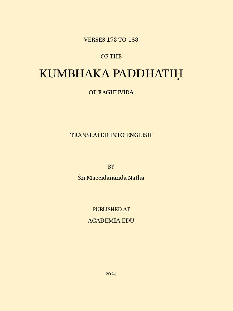 Verses 173 To 183 of The Kumbhaka Paddhatih | PDF | Breathing | Exhalation