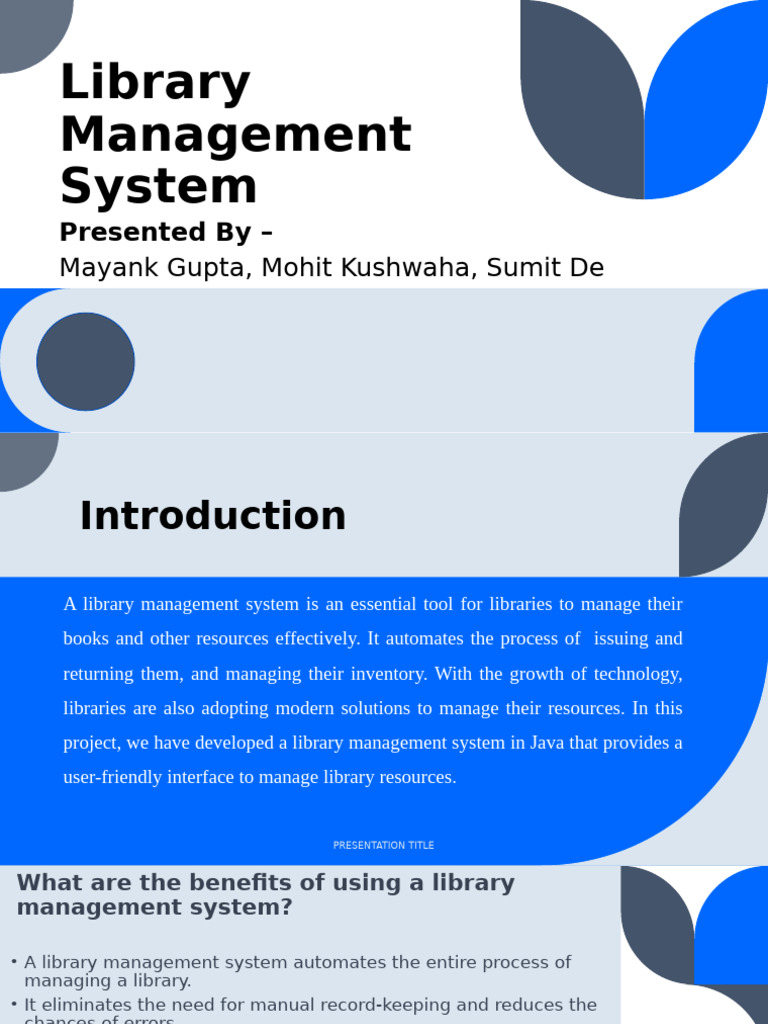Library Management System Pdf Libraries Library Computing