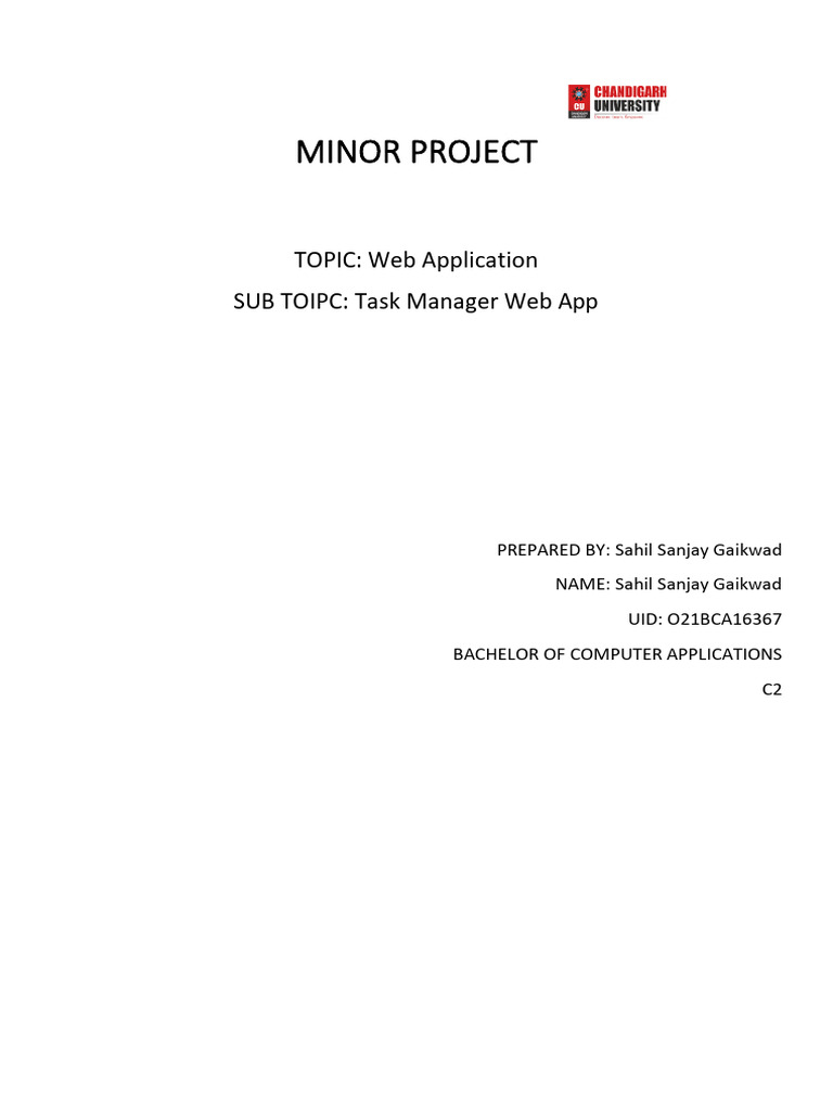 MINOR PROJECT by Sahil Gaikwad | PDF | Web Application | Java Script