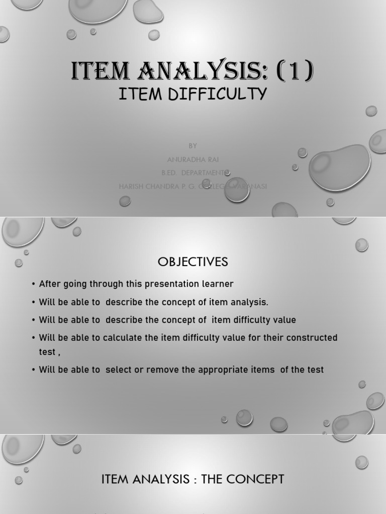 Item Analysis | PDF | Multiple Choice | Scientific Method