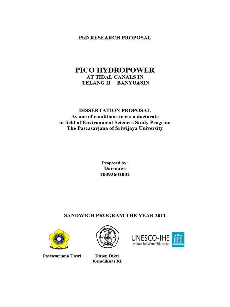 PHD Proposal PICO HYDRO POWER-1 (PDF Bener) | PDF | Energy Development ...