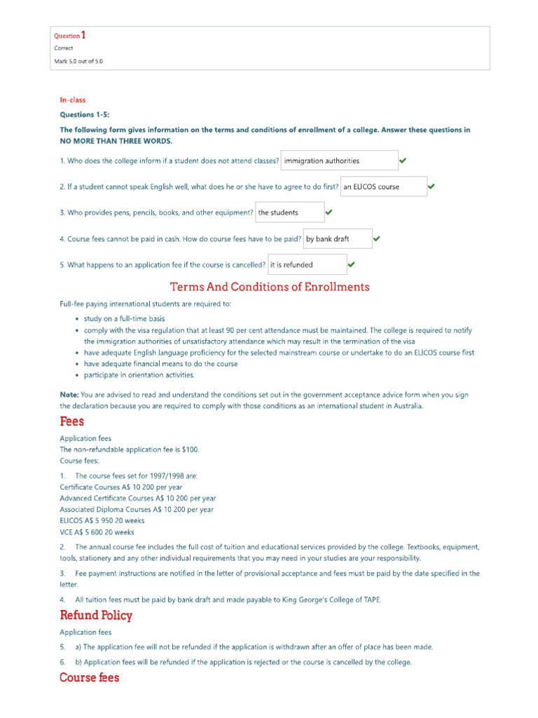U8.Reading Practice - Short Answer 0 | PDF