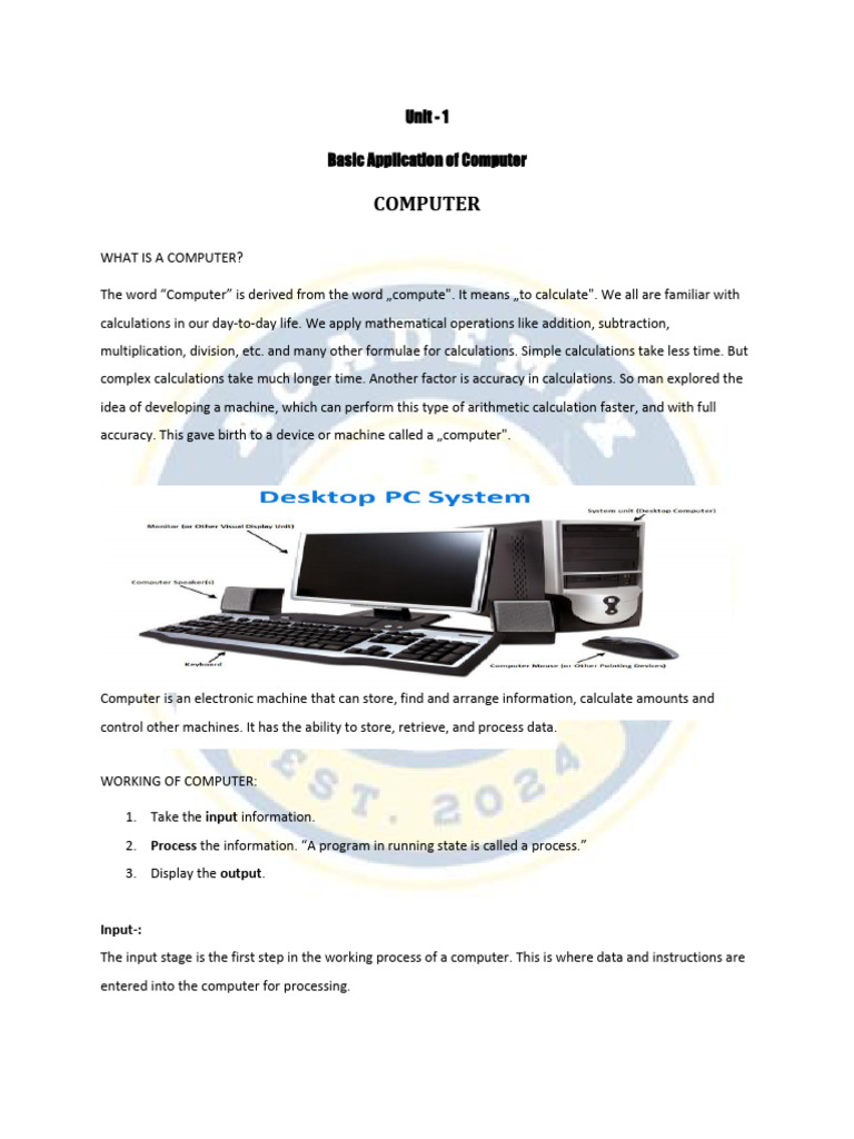 Unit 1 | PDF | Random Access Memory | Read Only Memory