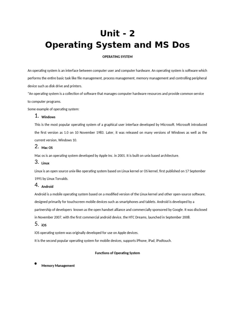 Unit 2 | PDF | Operating System | Computer File