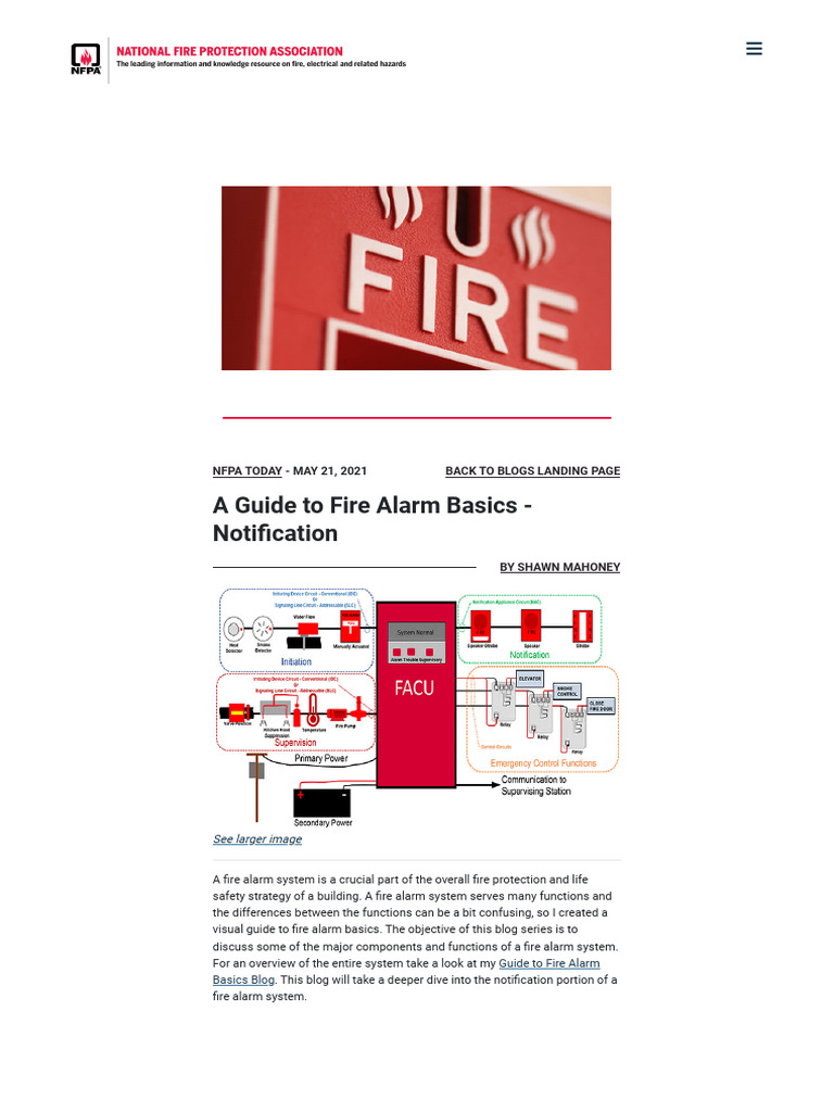 A Guide to Fire Alarm Basics - Notification _ NFPA | PDF