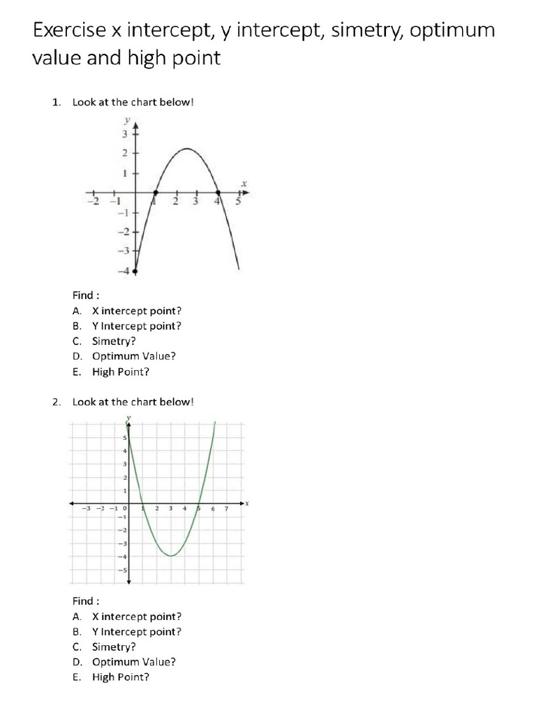 Exercise Quadratic Function 1 | PDF