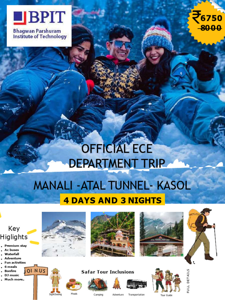 Bpit Official Ece Department Trip Itenary | PDF | Meal | Cuisine