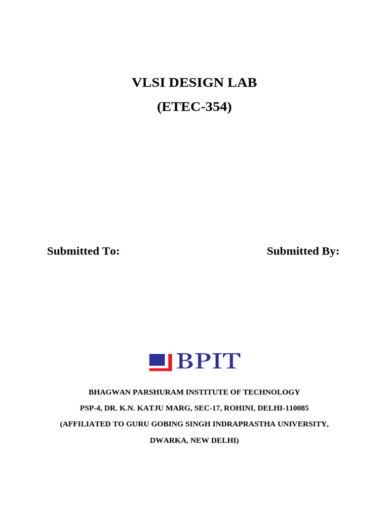 VLSI DESIGN LAB Editable | PDF | Logic Gate | Mosfet