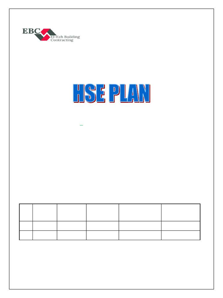 Hse Plan - R1 | PDF | Occupational Safety And Health | Risk