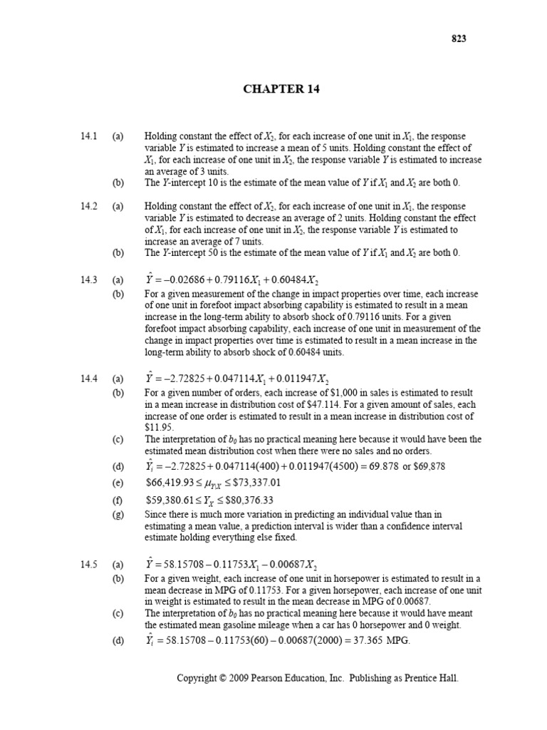 BBS11 ISM Ch14 | PDF | Errors And Residuals | Regression Analysis