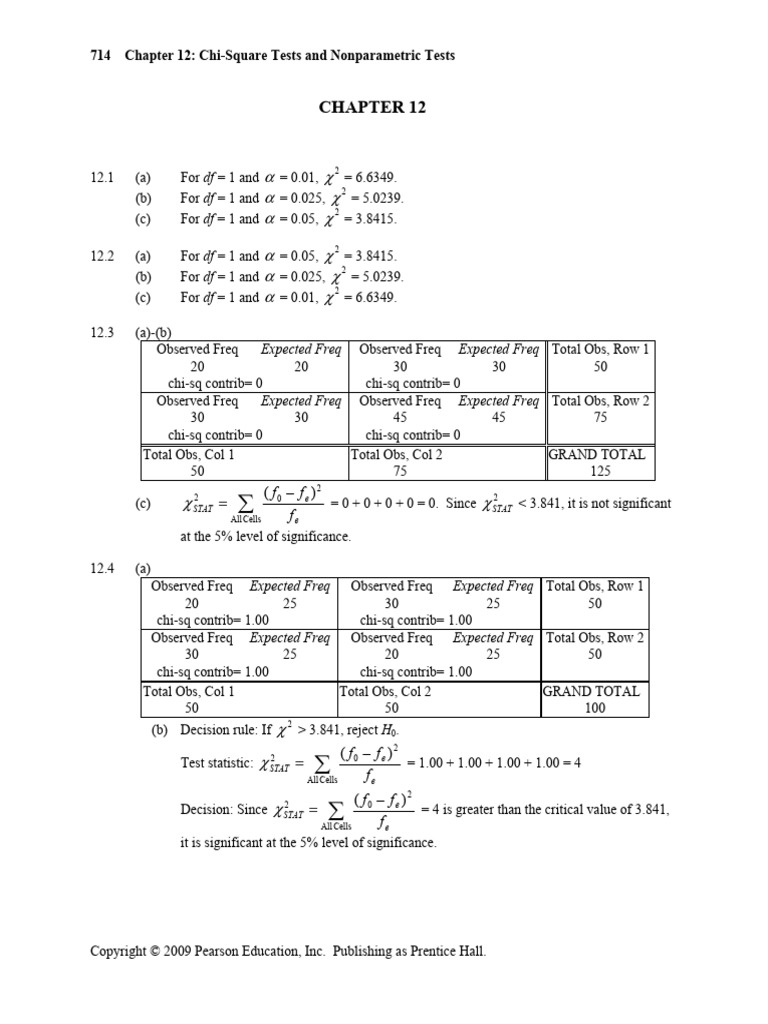 BBS11 ISM Ch12 | PDF | P Value | Chi Squared Test