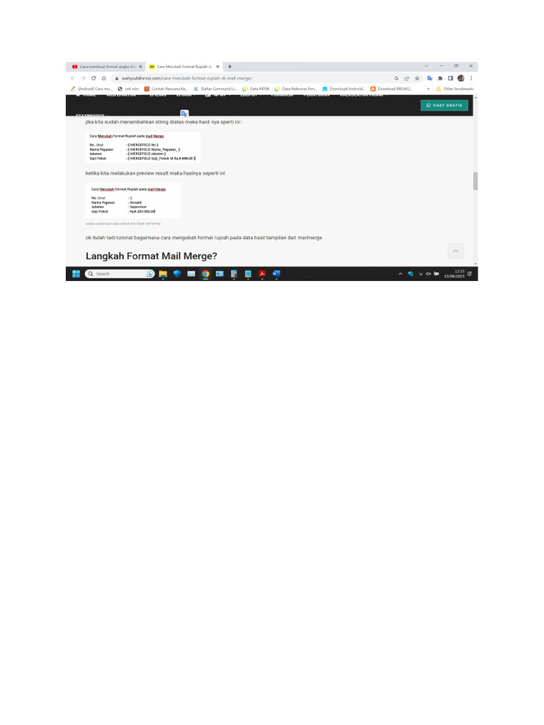 Cara Ubah Format Mailing | PDF