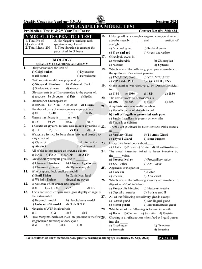 Qca 7 Sep 2024 Sat Test | PDF