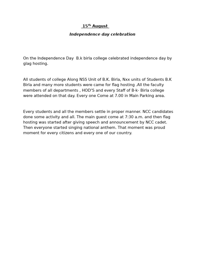 15th August | PDF