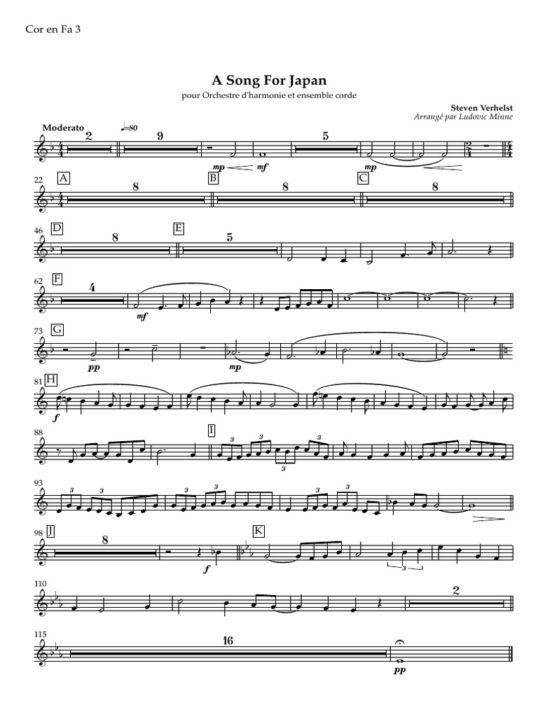 A Song For Japan - Cor en Fa 3 | PDF
