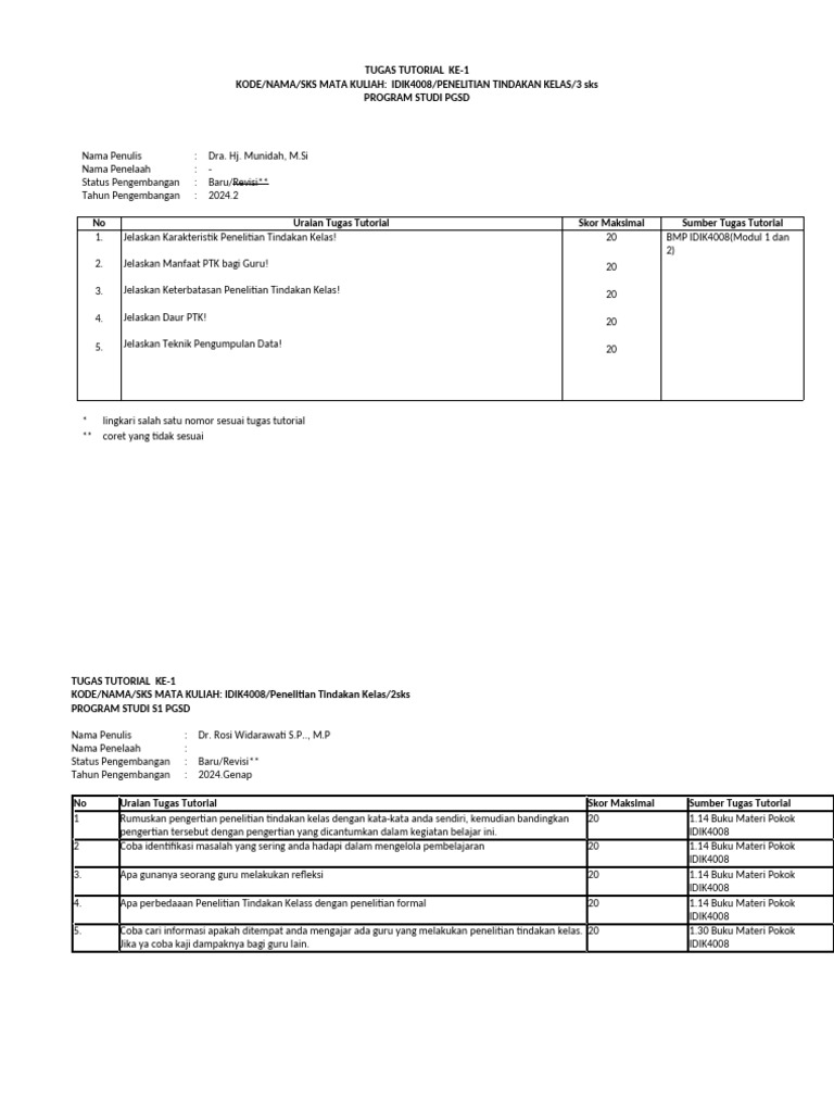 Tugas Tutorial Ke-1 PTK | PDF | Karier & Perkembangan | Pengembangan Diri