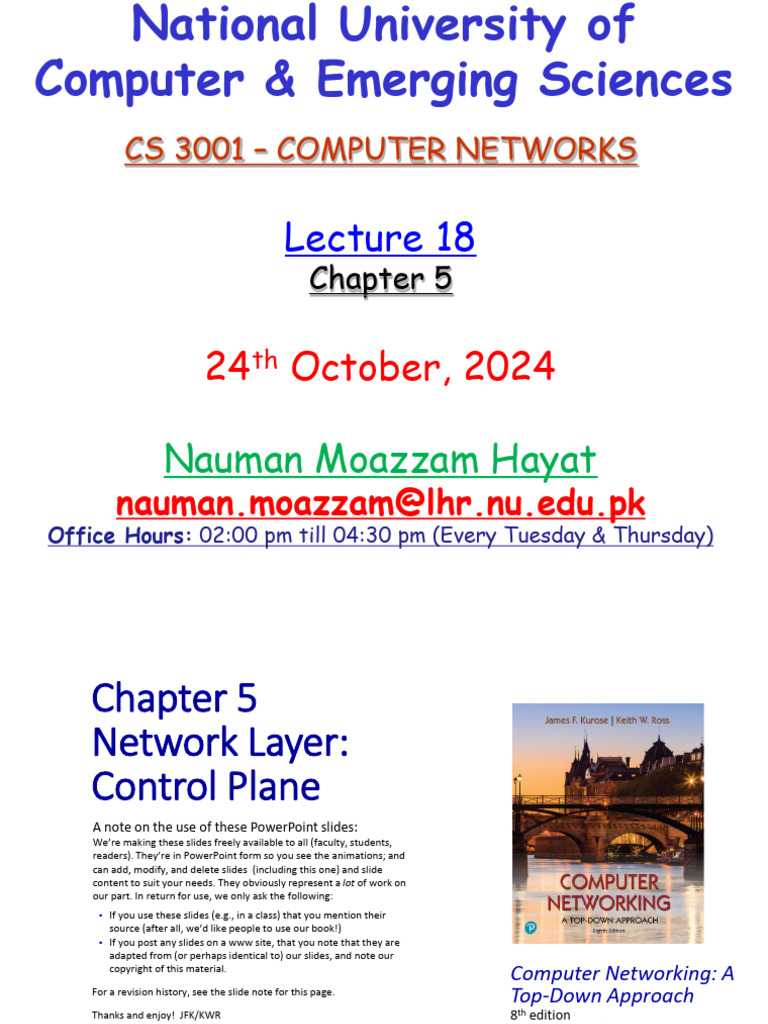 Lecture_18 - Chapter 5_24 Oct 2024 | PDF | Routing | Computer Network
