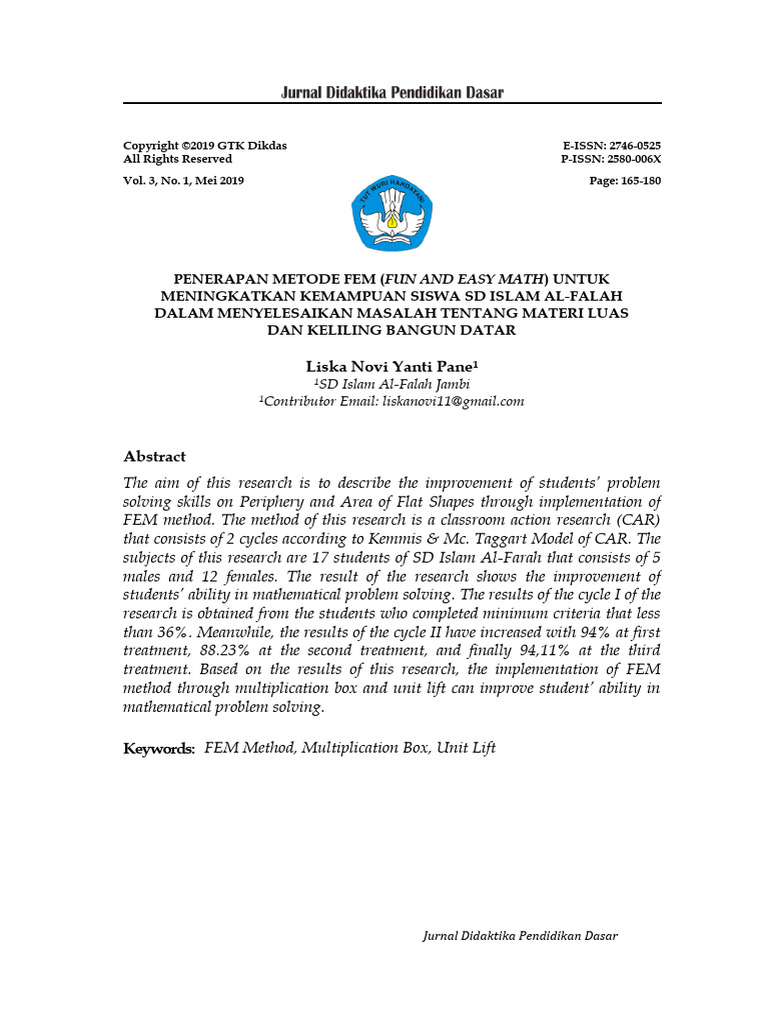 METODE FEM Materi Luas Dan Keliling Bangun Datar | PDF | Karier & Perkembangan | Bisnis