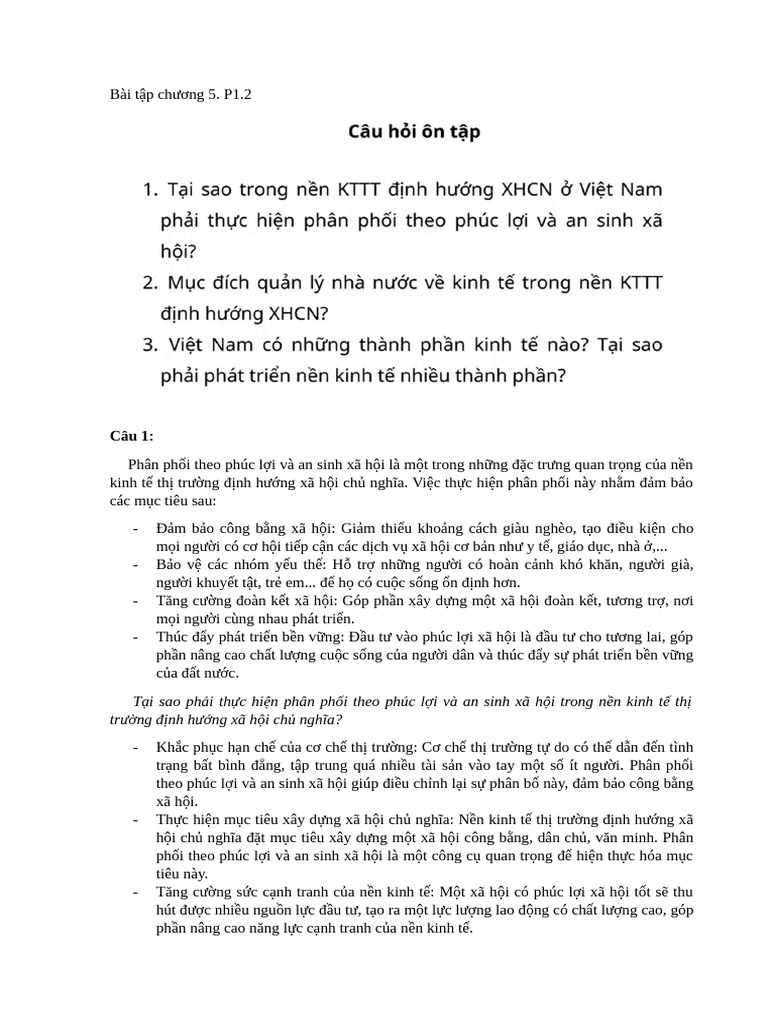 Bài Tập Chương 5 - KTCT | PDF